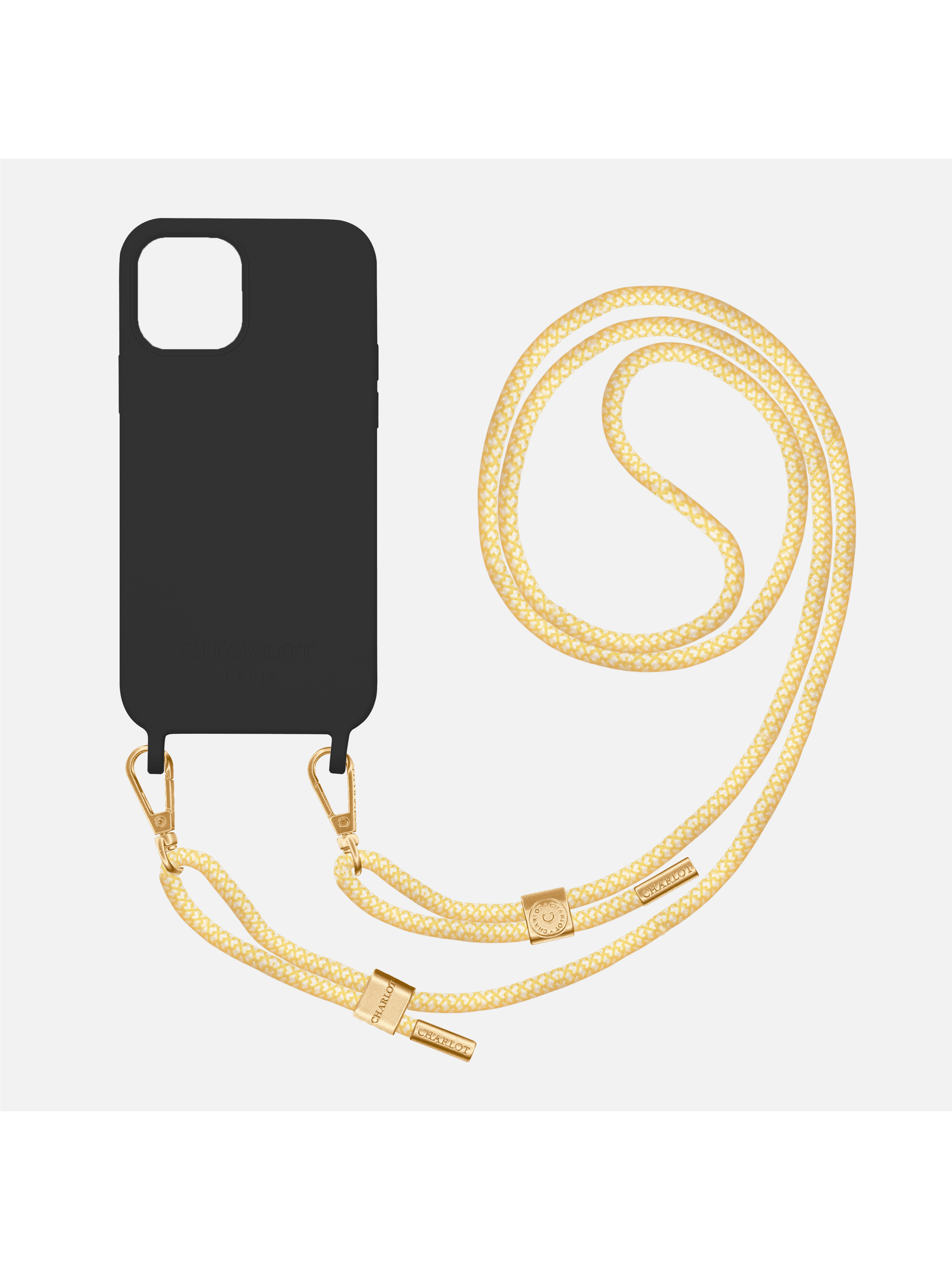 Coque Noir + Cordon Signature Python