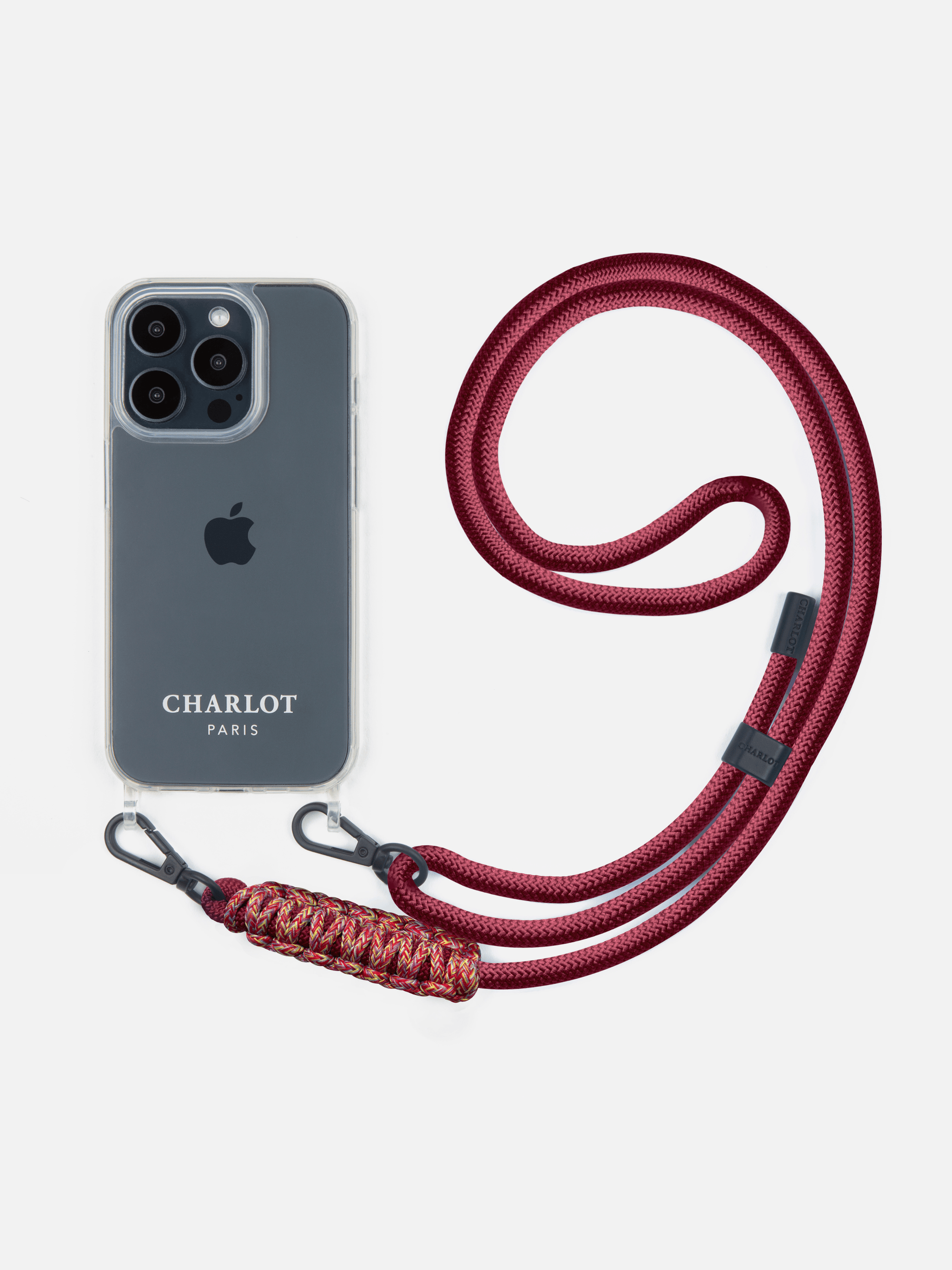 Coque Clear + Cordon Elie Cherry